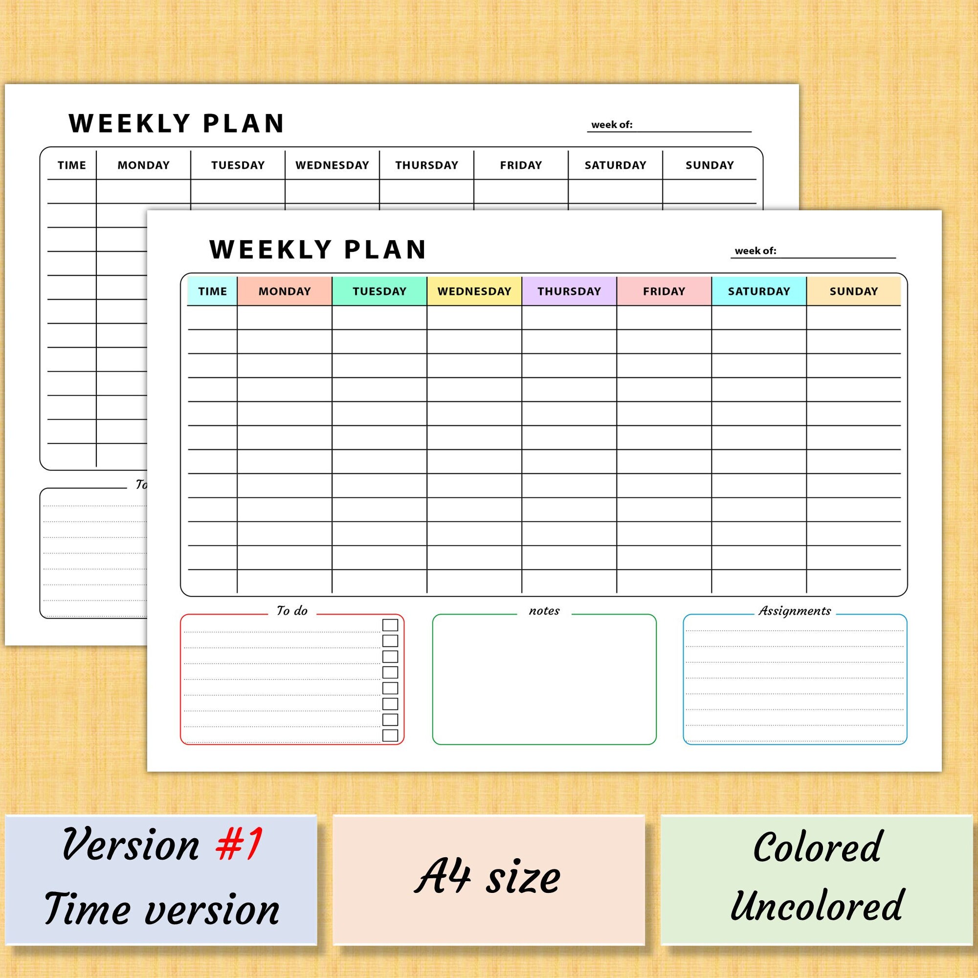 Homeschool Weekly Schedule Template | Editable Study Planner | Homework ...