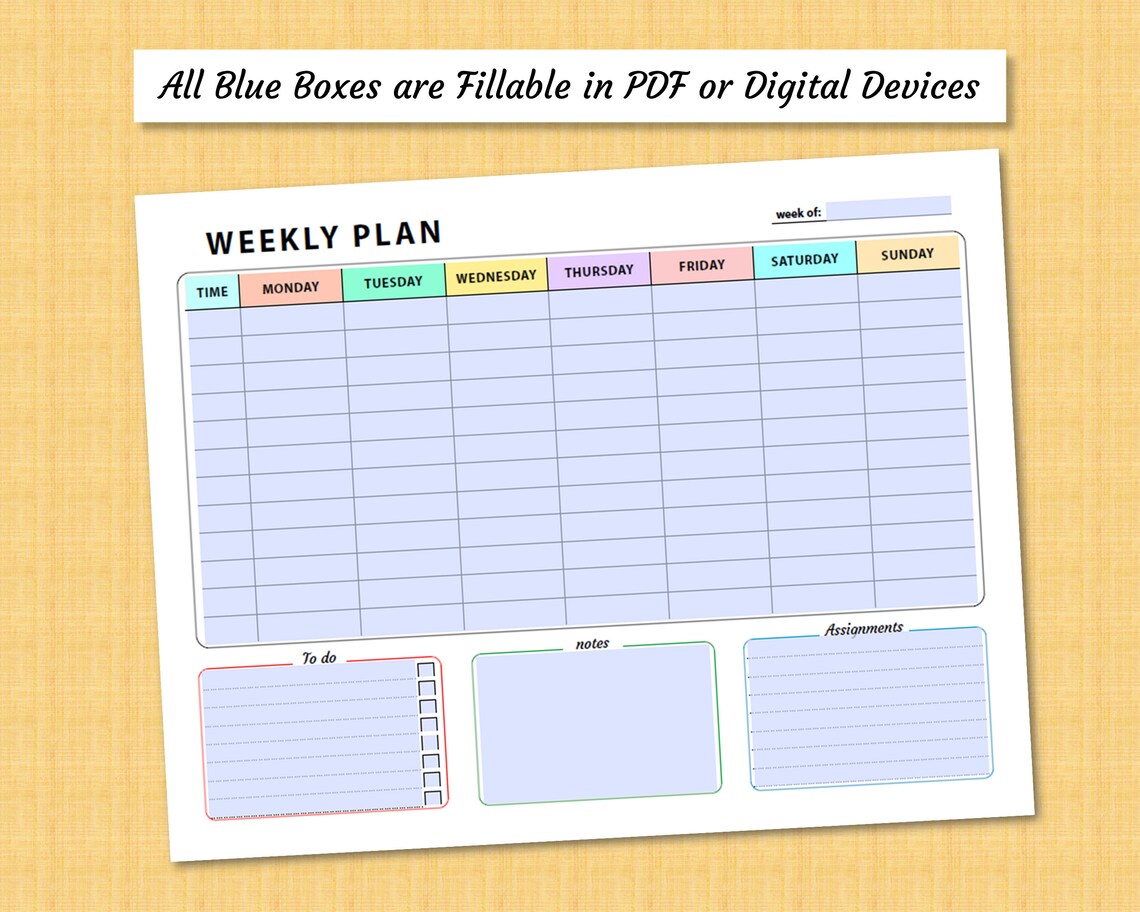Homeschool Weekly Schedule Template | Editable Study Planner | Homework ...