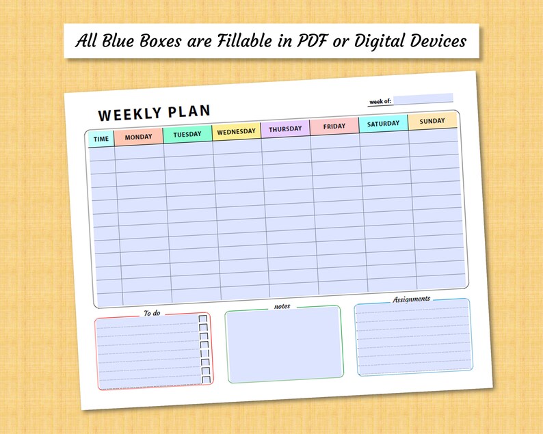 Homeschool Weekly Schedule Template | Editable Study Planner | Homework ...