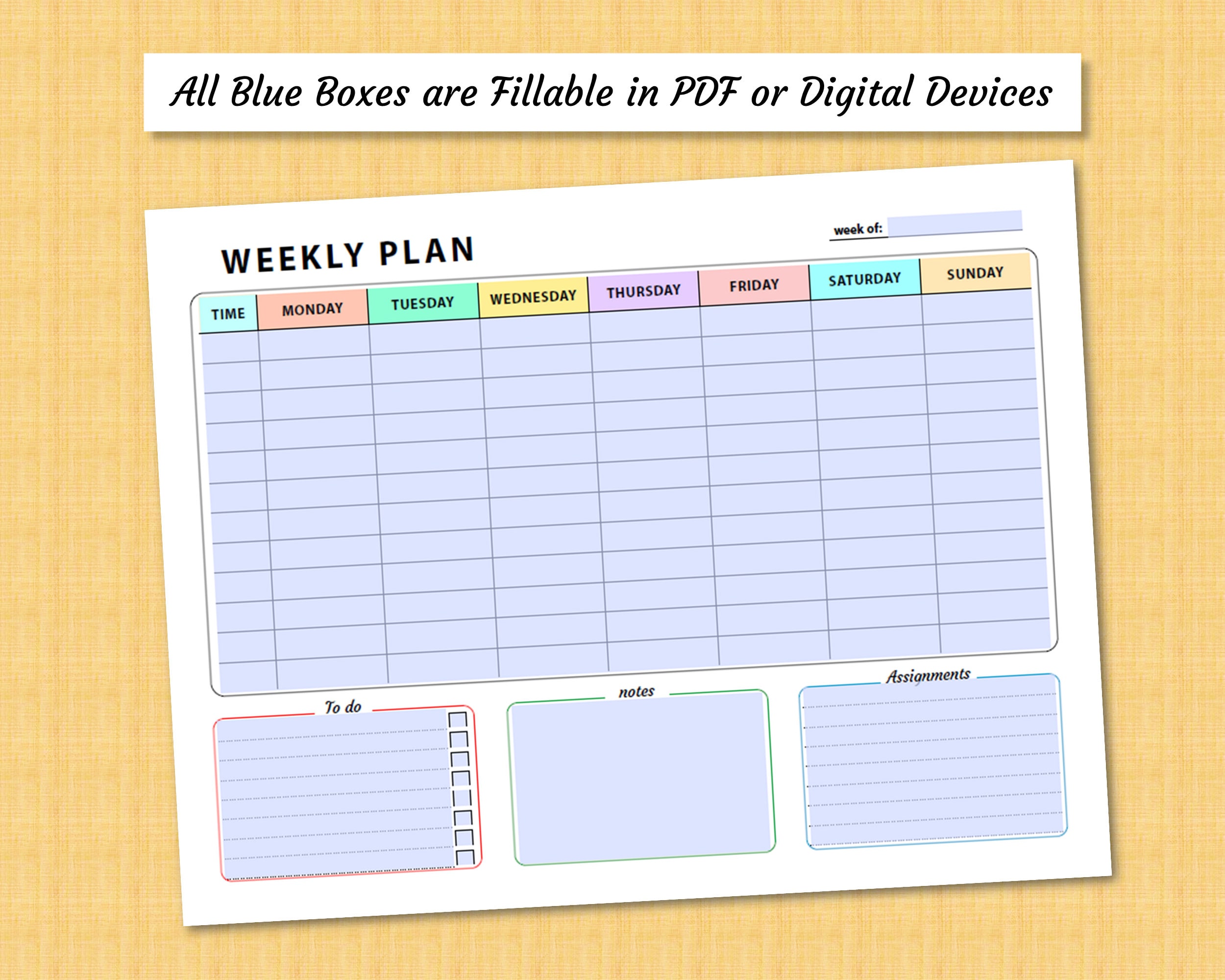Homeschool Weekly Schedule Template | Editable Study Planner | Homework ...