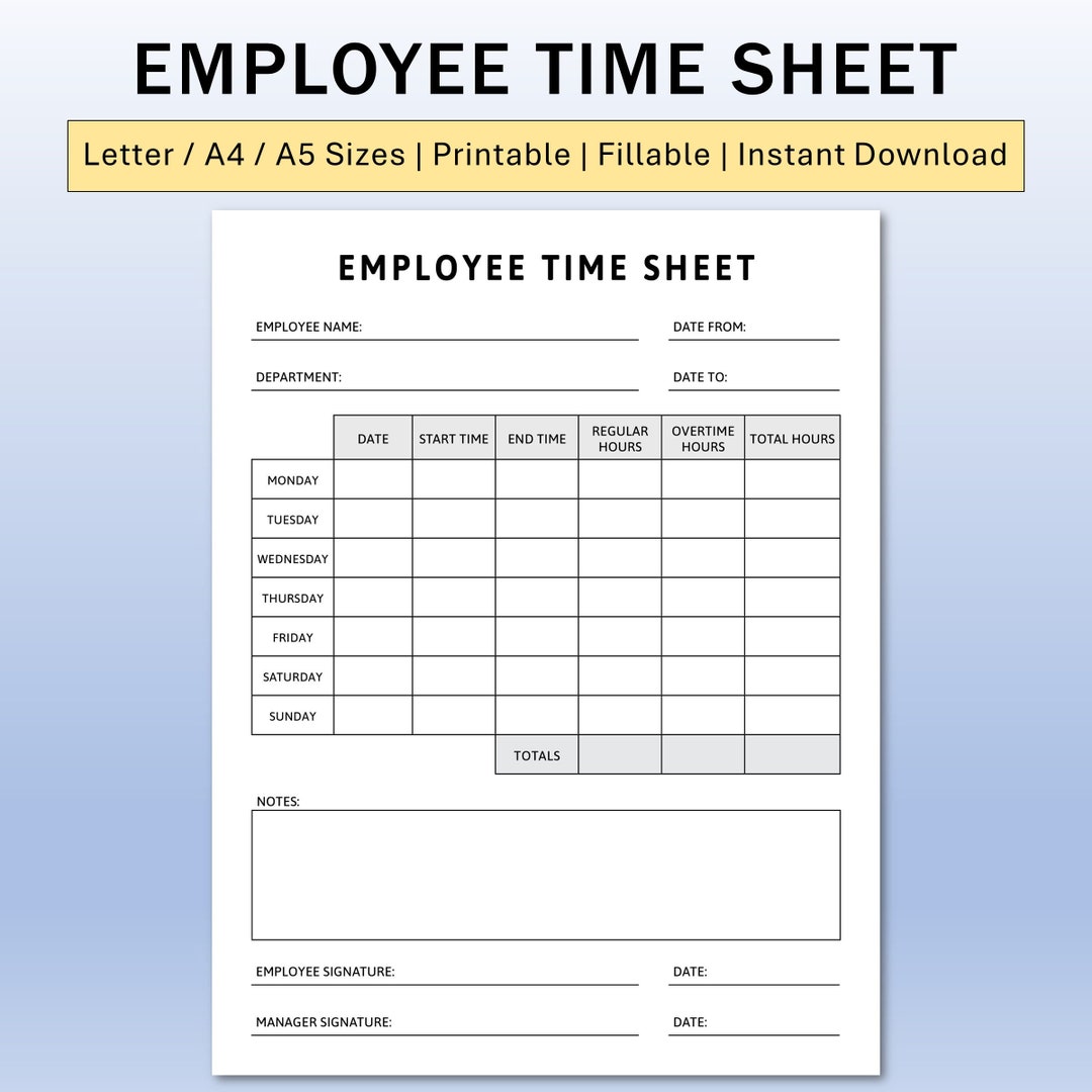 Employee Timesheet & Shift Tracker: Digital Work Schedule, Project ...