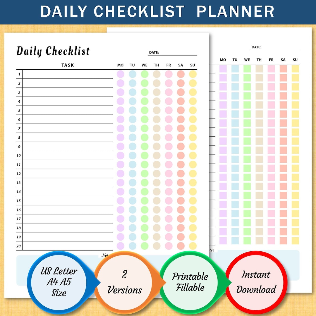 Editable Daily Checklist & Routine Habit Tracker Behavior Chart and ...