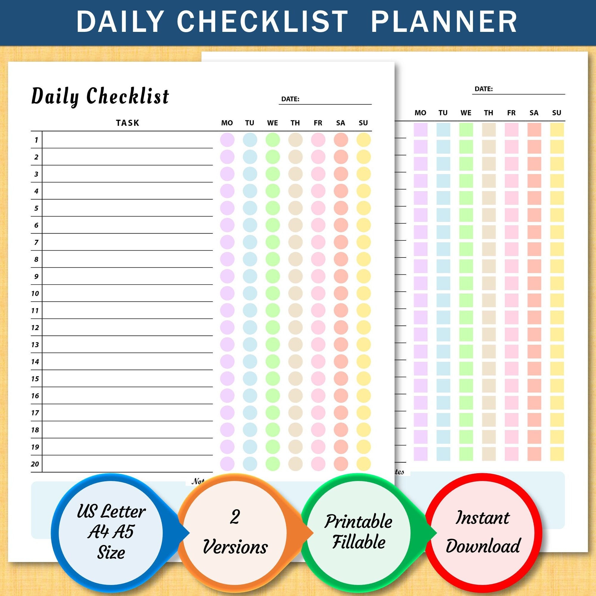 Editable Daily Checklist & Routine Habit Tracker Behavior Chart and ...