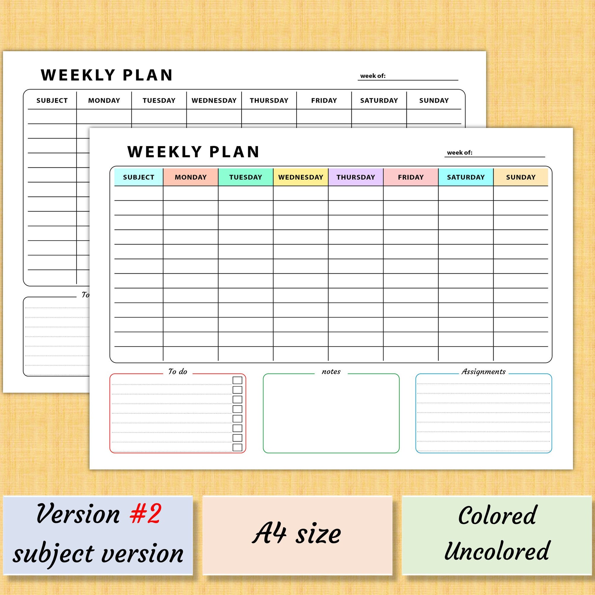 Homeschool Weekly Schedule Template | Editable Study Planner | Homework ...