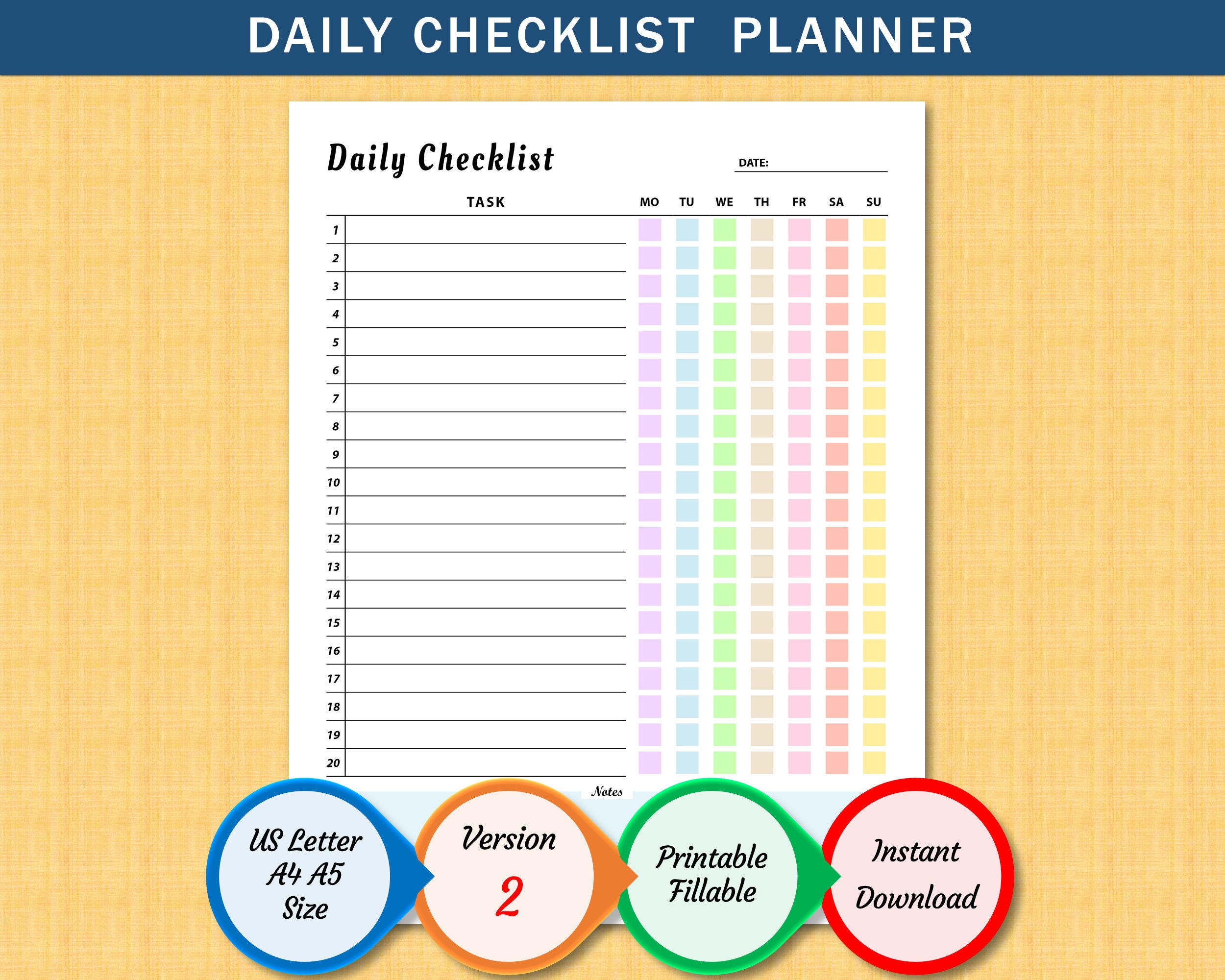 Editable Daily Checklist & Routine Habit Tracker Behavior Chart and ...