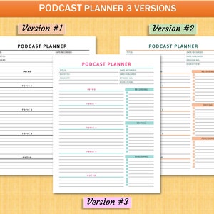 Editable Podcast Planner & Tracker Printable Template Perfect Podcast ...