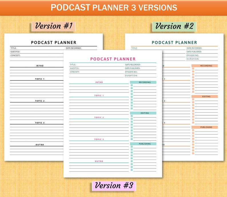 Editable Podcast Planner & Tracker Printable Template Perfect Podcast ...