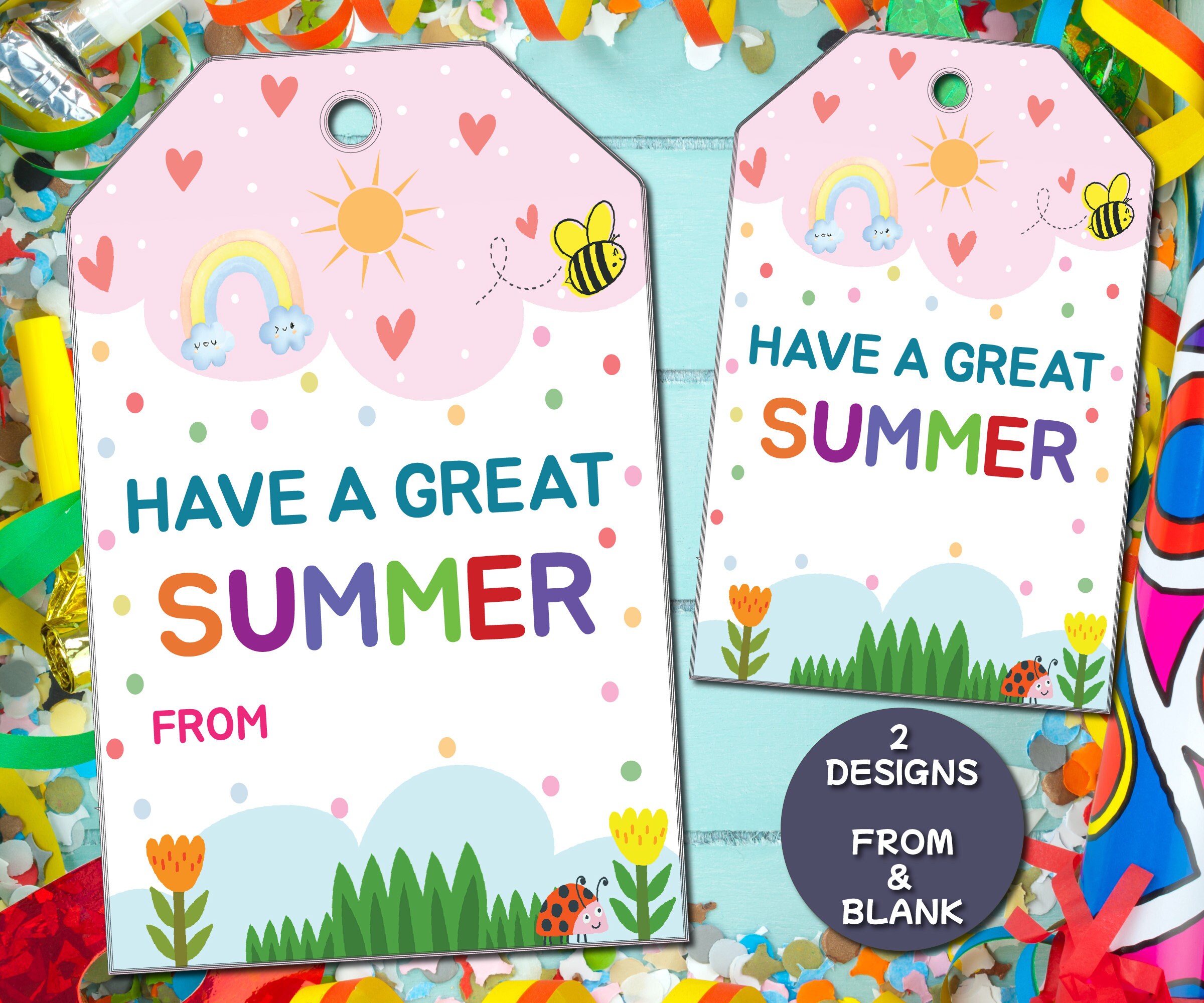 Have a Great Summer Gift Tags, Sweet Summer Fun Gift Tags, Last Day of ...