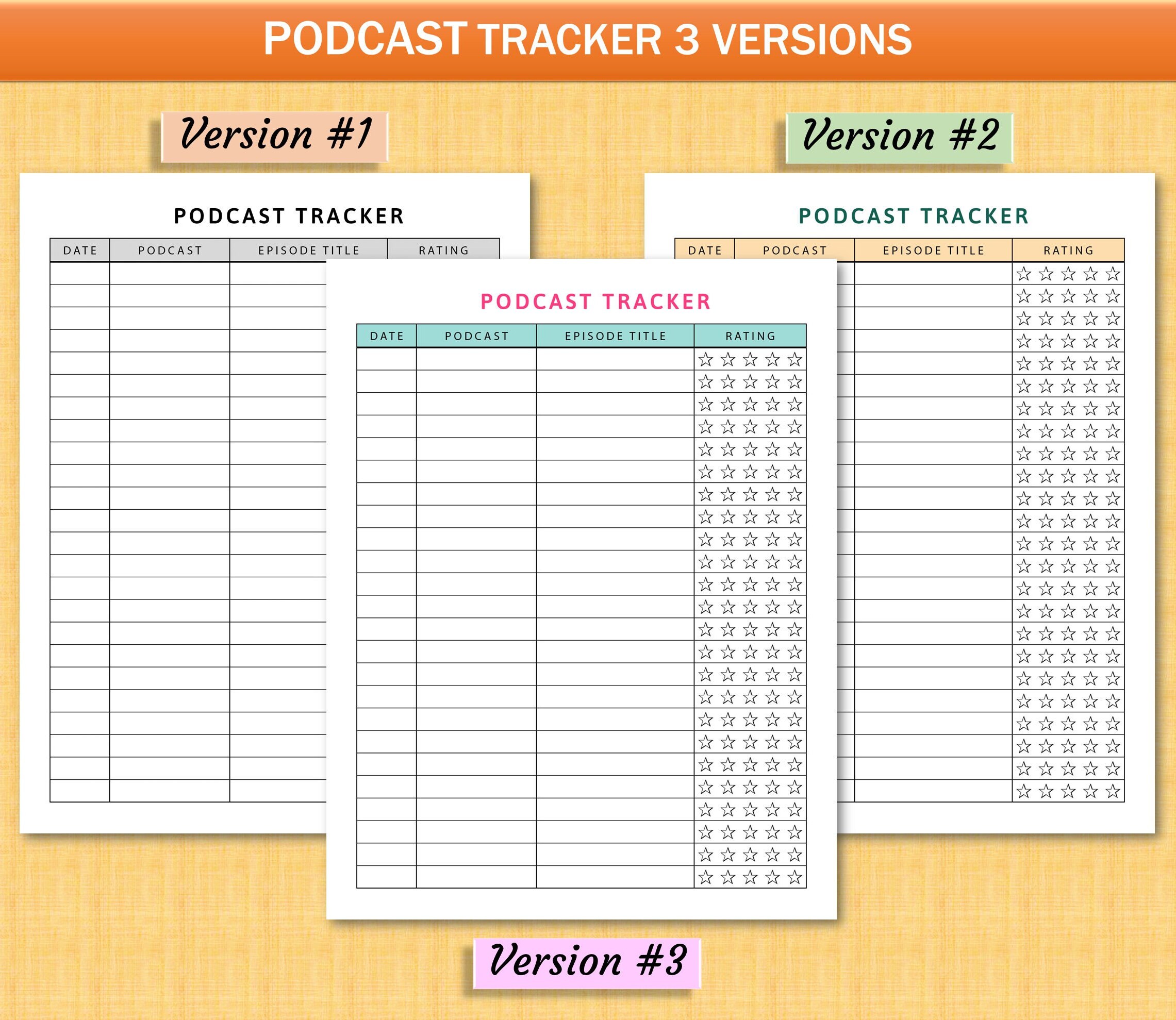 Editable Podcast Planner & Tracker Printable Template Perfect Podcast ...