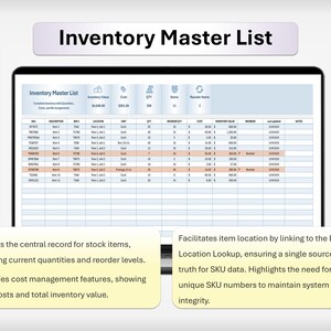 Inventory Tracker Spreadsheet Excel & Google Sheets, Warehouse, Small ...