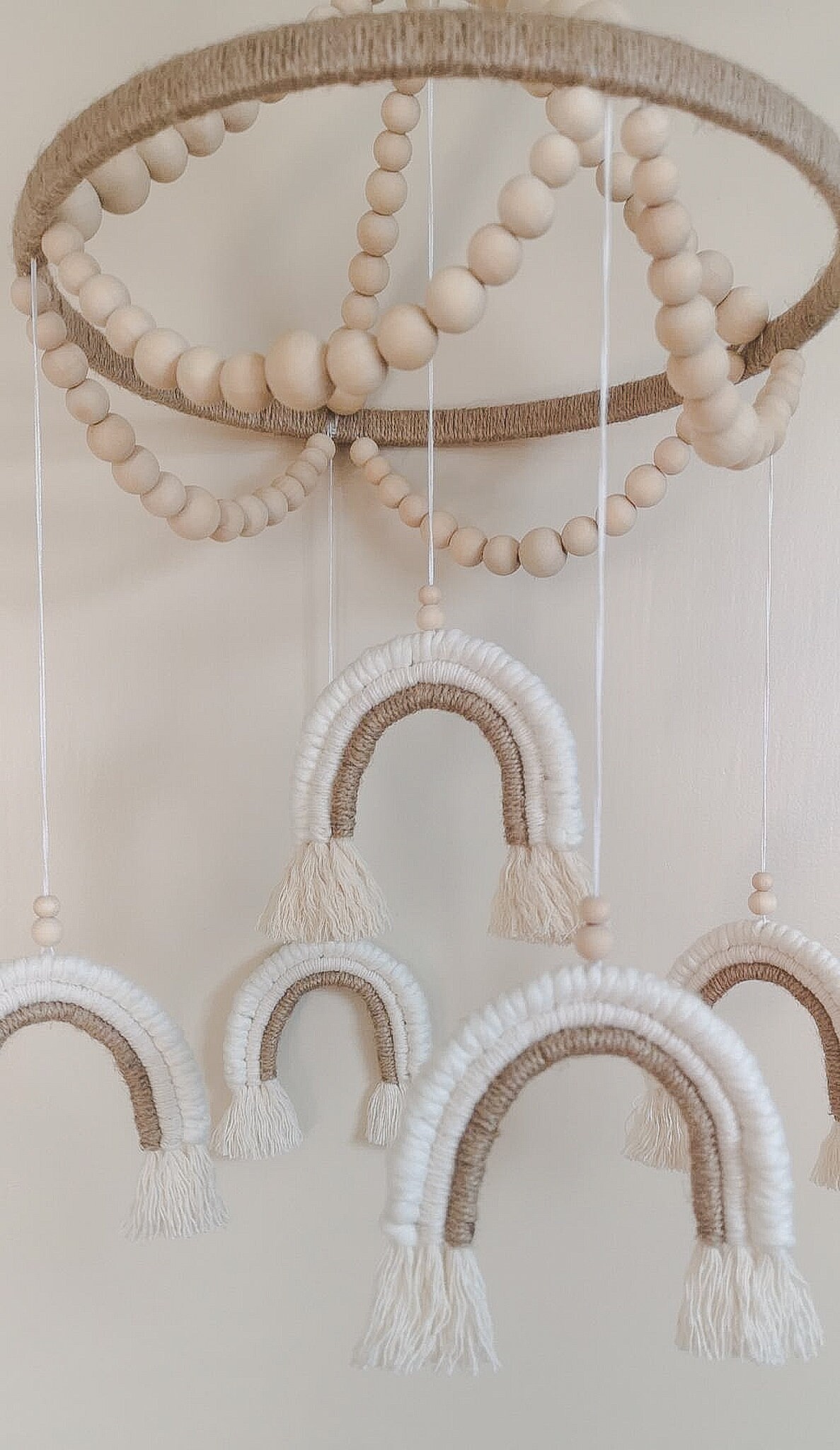Boho Baby Mobile, Neutral Nursery Crib Mobile, Rainbow Mobile, Neutral ...