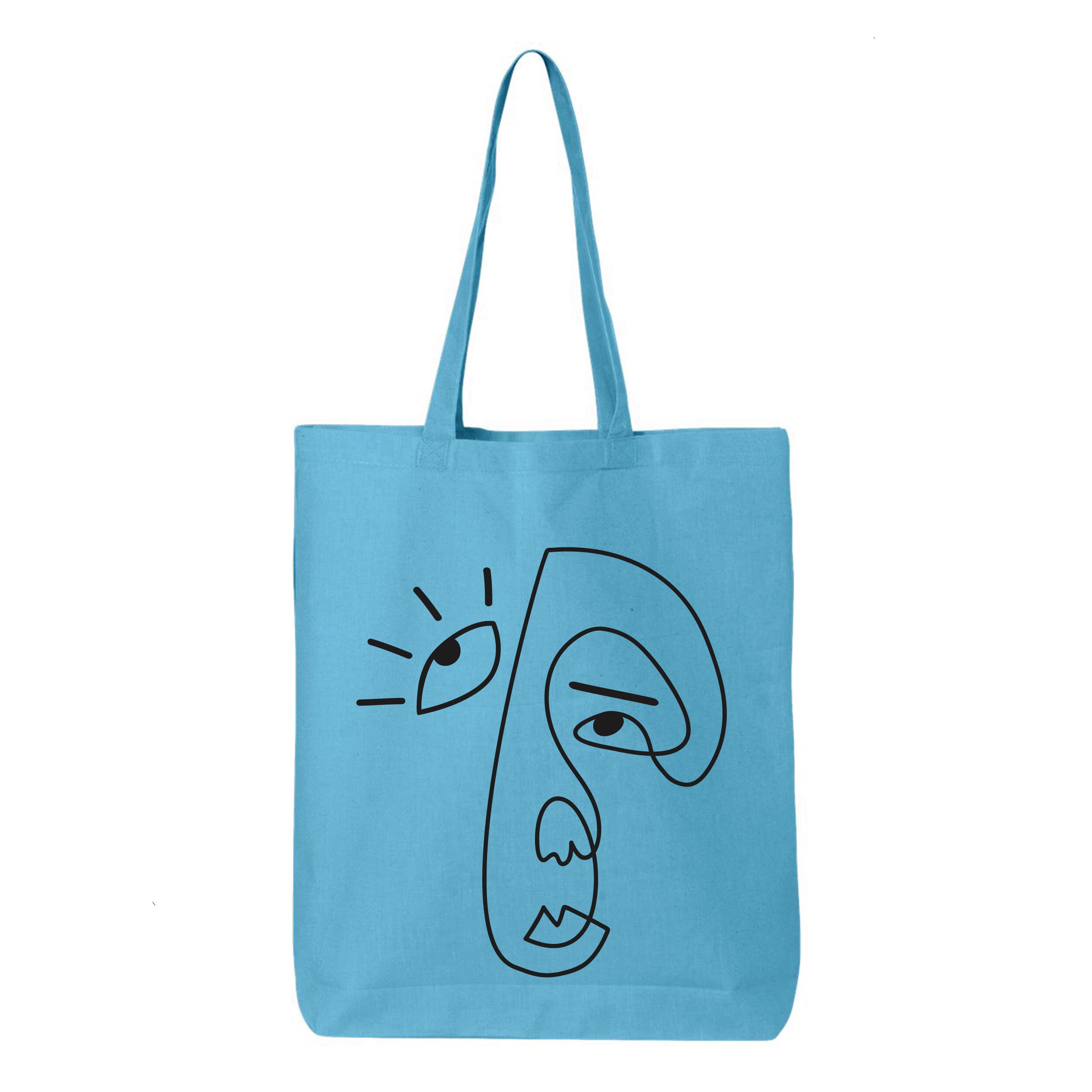 One Line Face Tote Bag Minimal Face Line One Line Art Tote | Etsy
