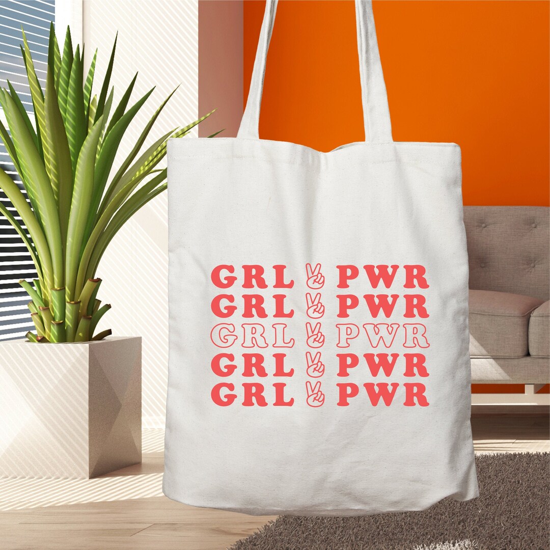 Girl Power Cotton Tote Bag, GRL PWR, Feminist Tote, Friendly Bag ...