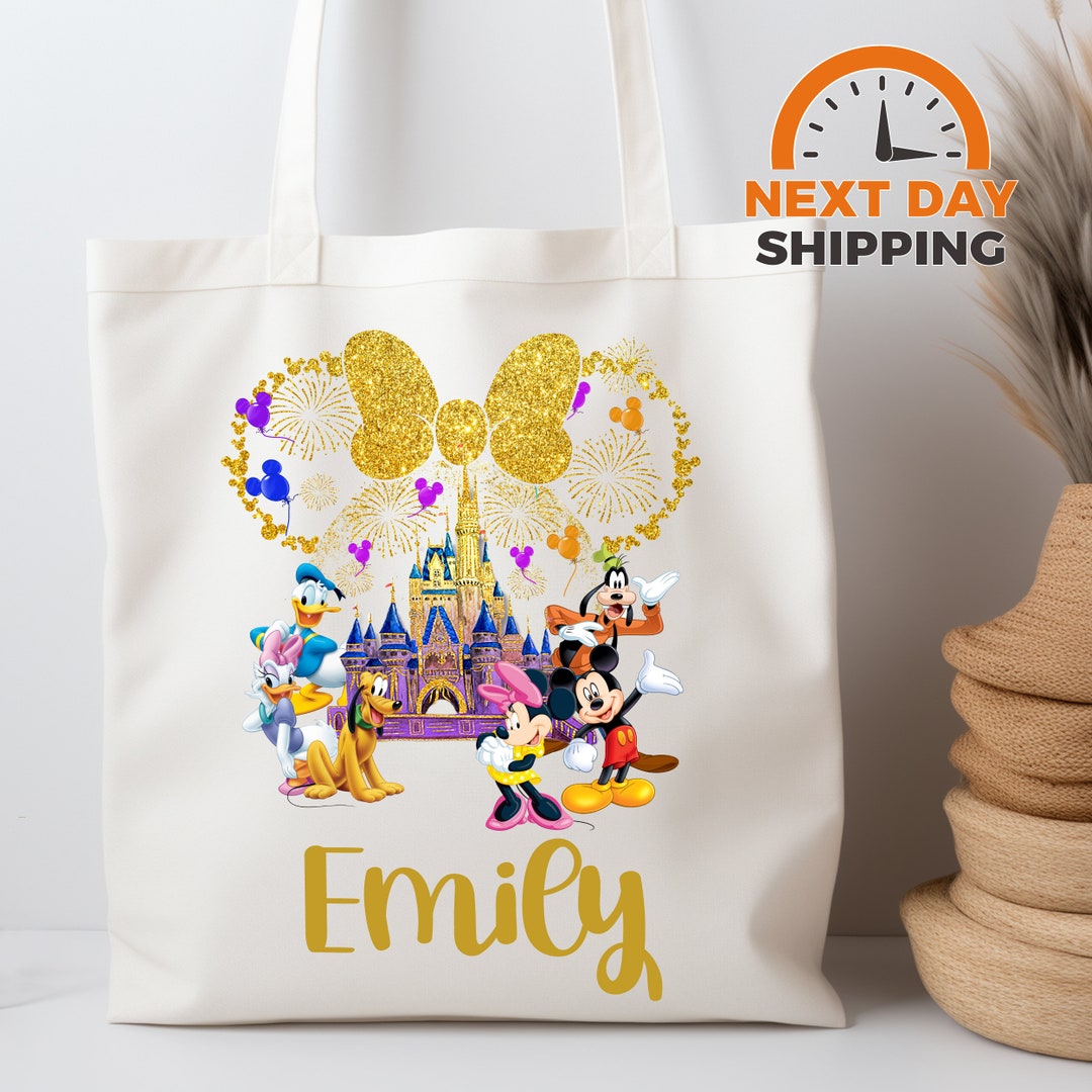 Castle Disney Canvas Tote, Disney Family Vacation 2024 Bag, Disneyland ...