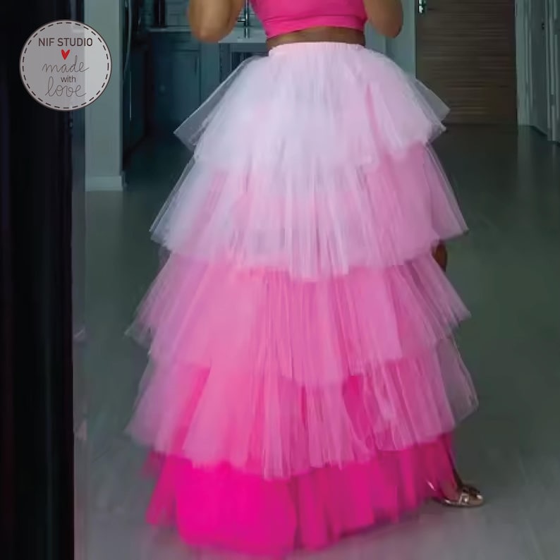 Rainbow Tulle Maxi Skirt: Custom Bridesmaid Tutu - Etsy