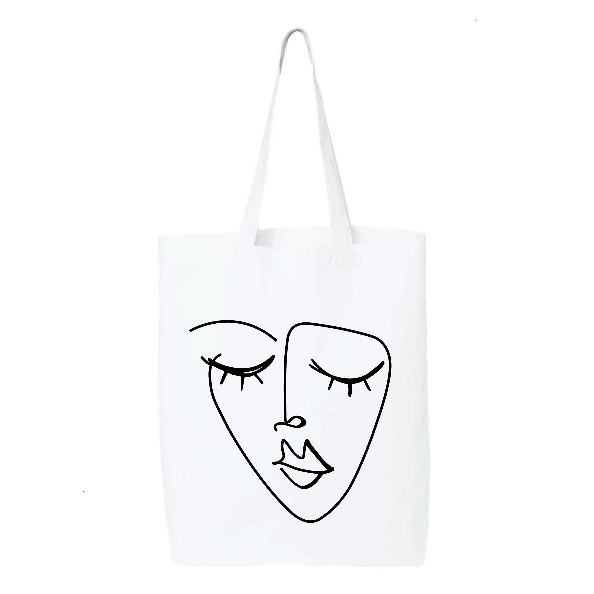 One Line Face Tote Bag Grocery Bag Shopping Bag Friendly | Etsy