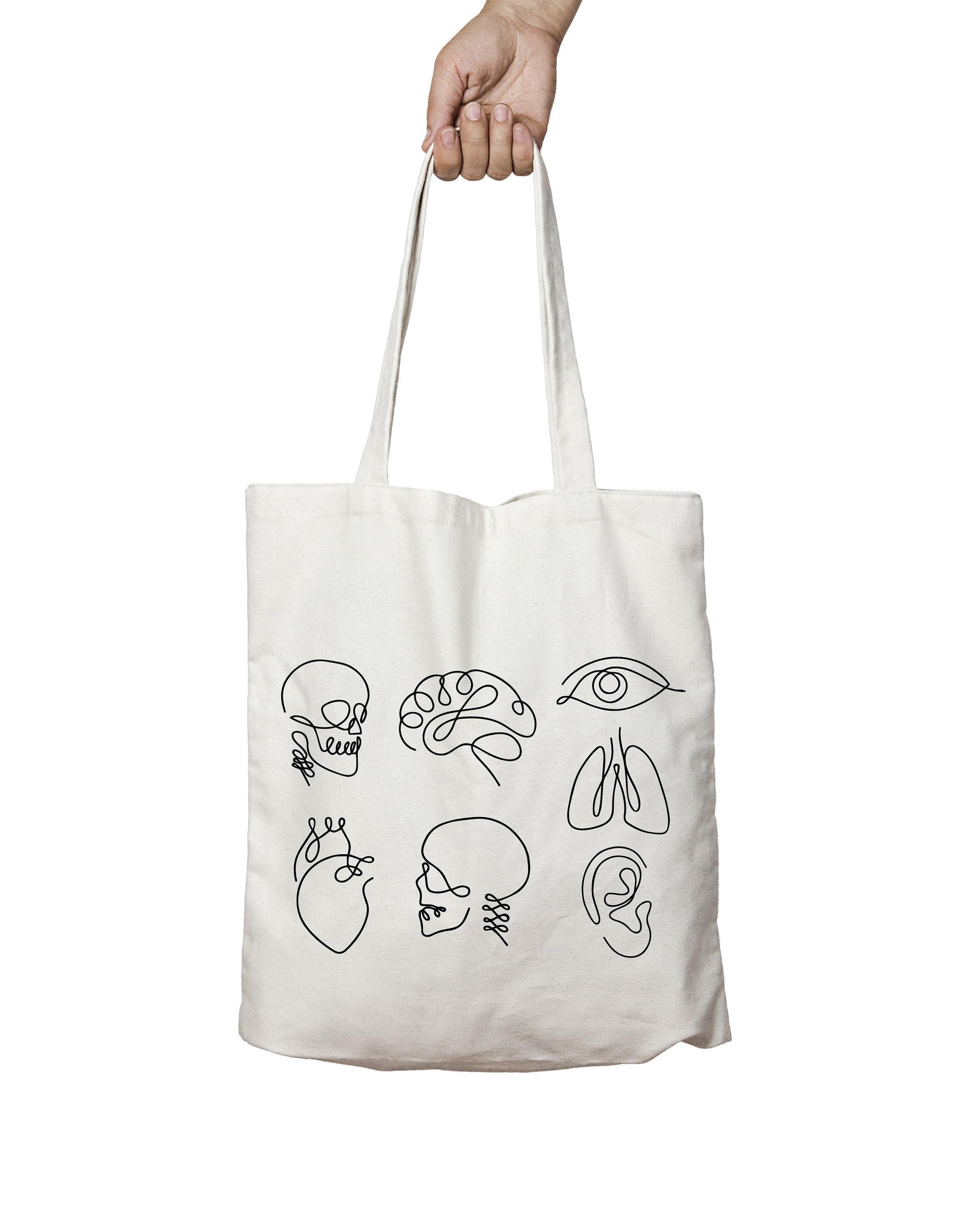 Human Anatomy Cotton Tote Bag: Medical Student Gift - Etsy