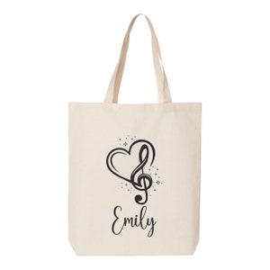Music Tote Bag, Personalized Tote Bag, Musician Gift, Piano Book Tote ...