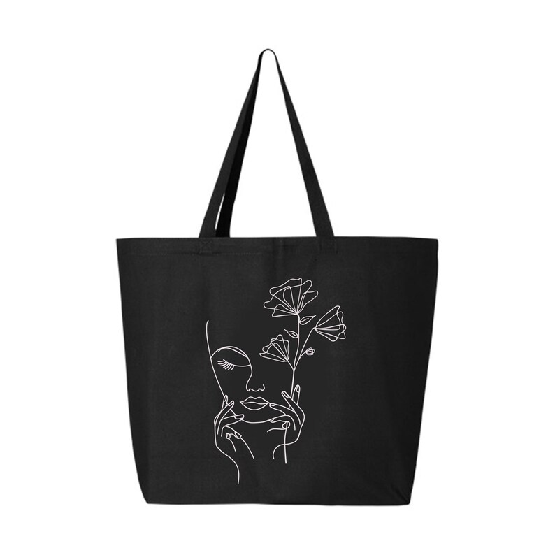 One Line Face Tote Bag Shoulder Bag One Line Drawing Tote - Etsy
