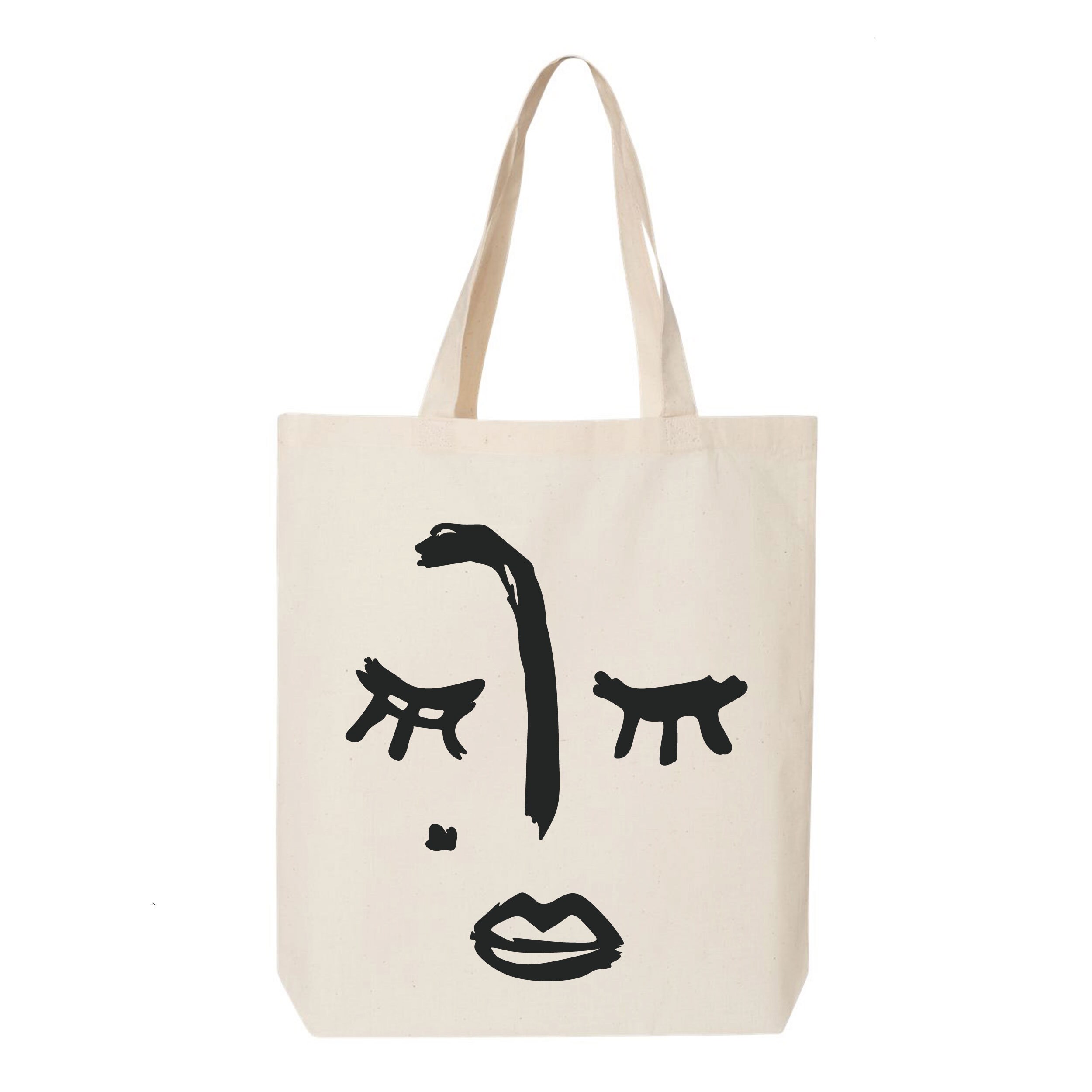 Minimalist Face Tote Bag Grocery Bag Shopping Bag Friendly | Etsy