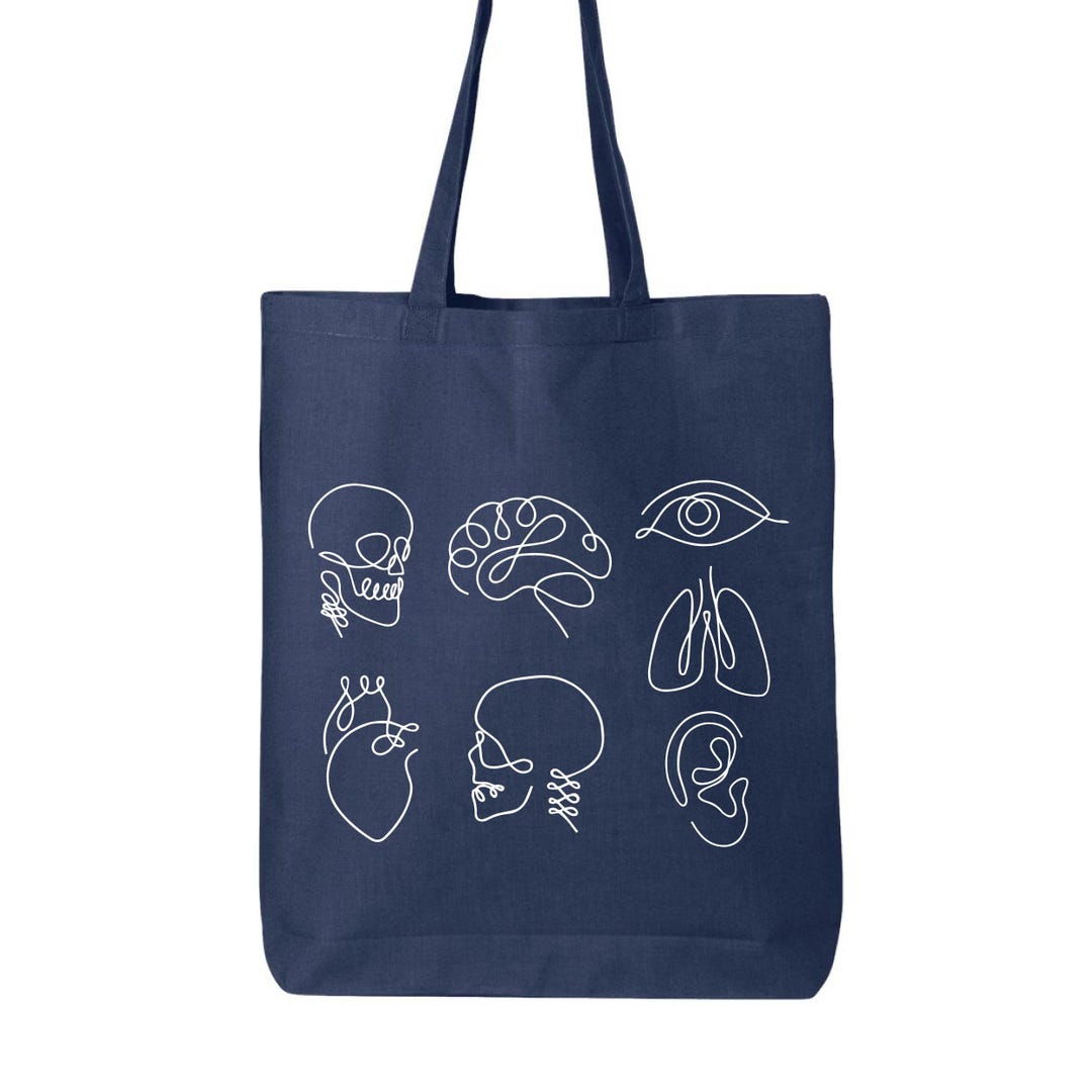 Human Anatomy Cotton Tote Bag: Medical Student Gift - Etsy