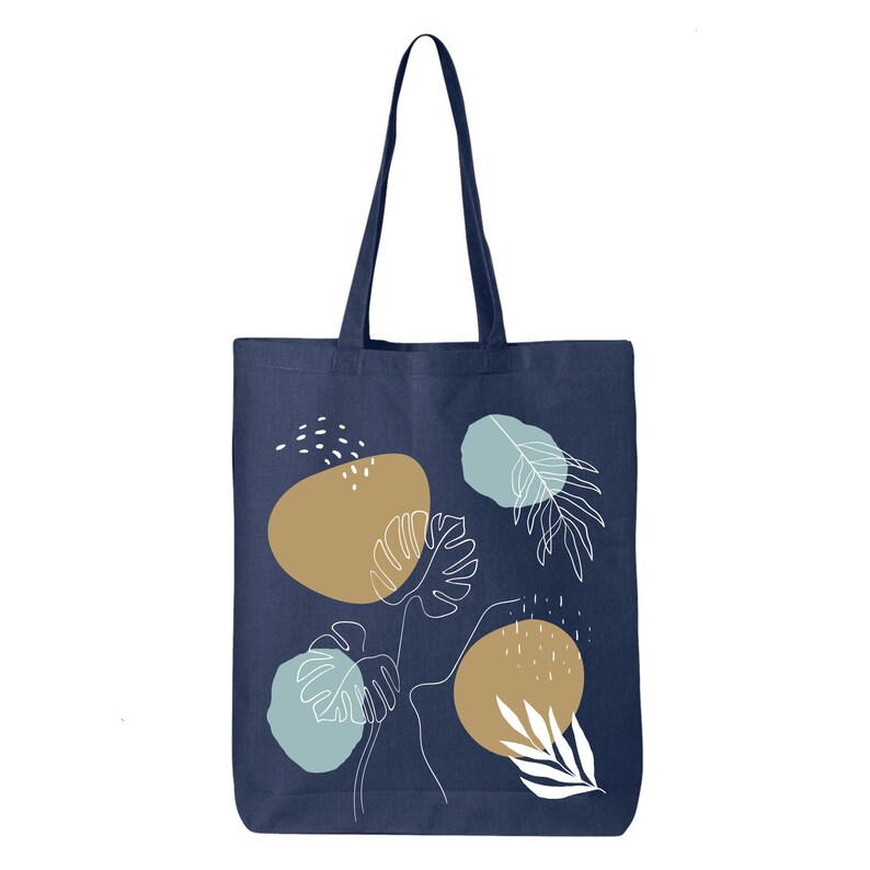 Minimal Art Tote Bag One Line Drawing Abstract Flowers | Etsy