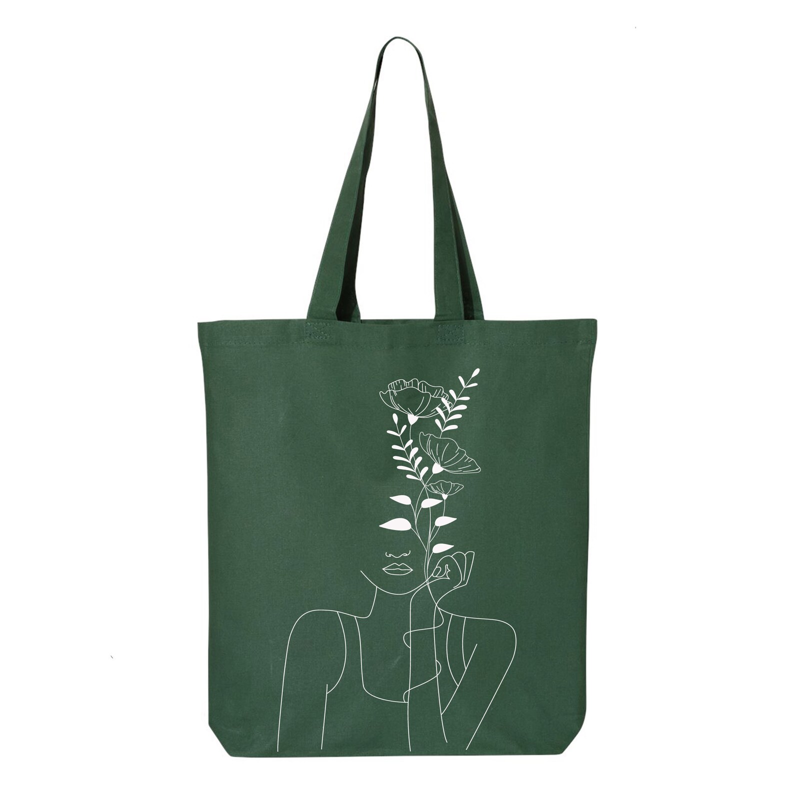 One Line Drawing Flowers Tote Bag Shoulder Bag Shopping | Etsy