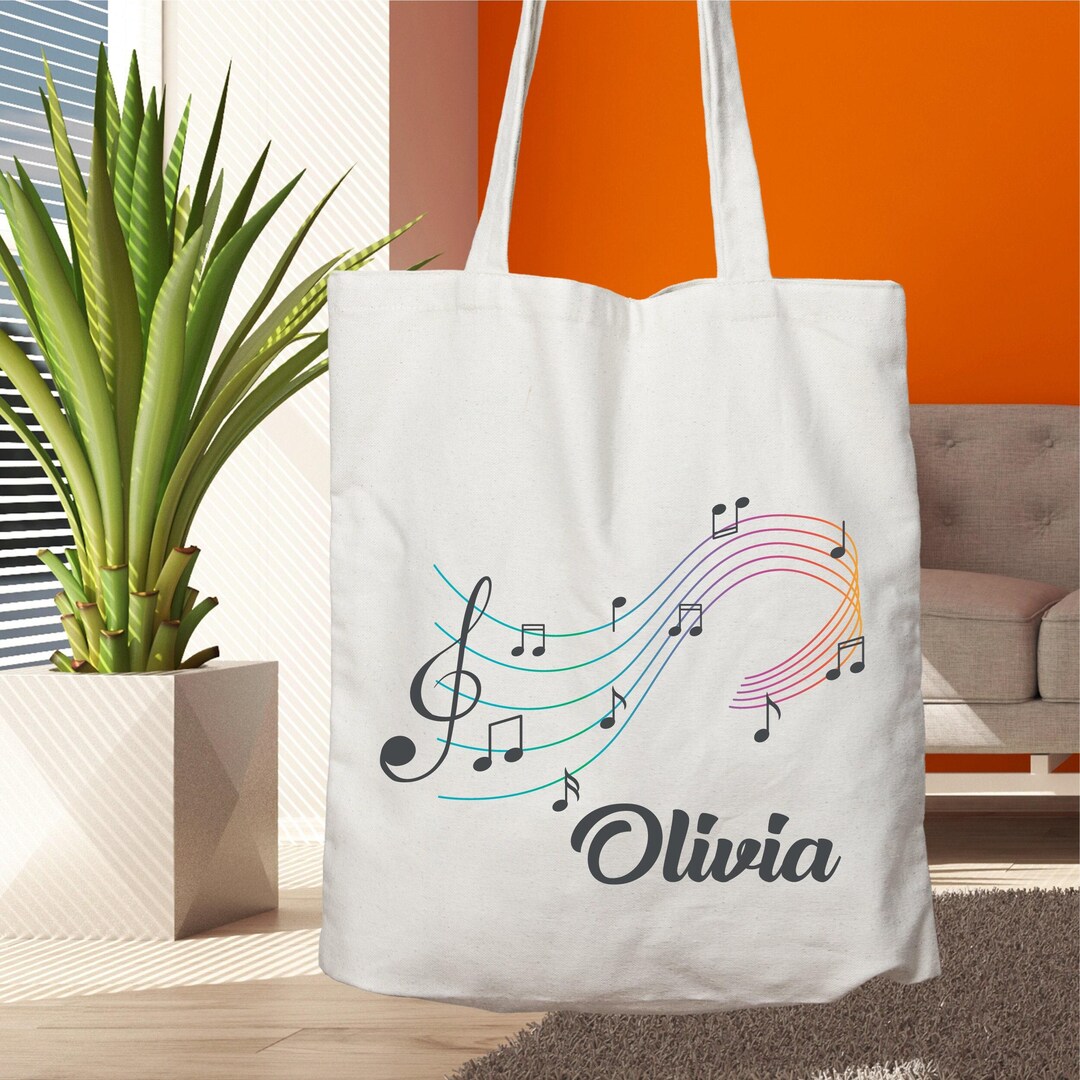 Music Tote Bag, Personalized Tote Bag, Musician Gift, Piano Book Tote ...