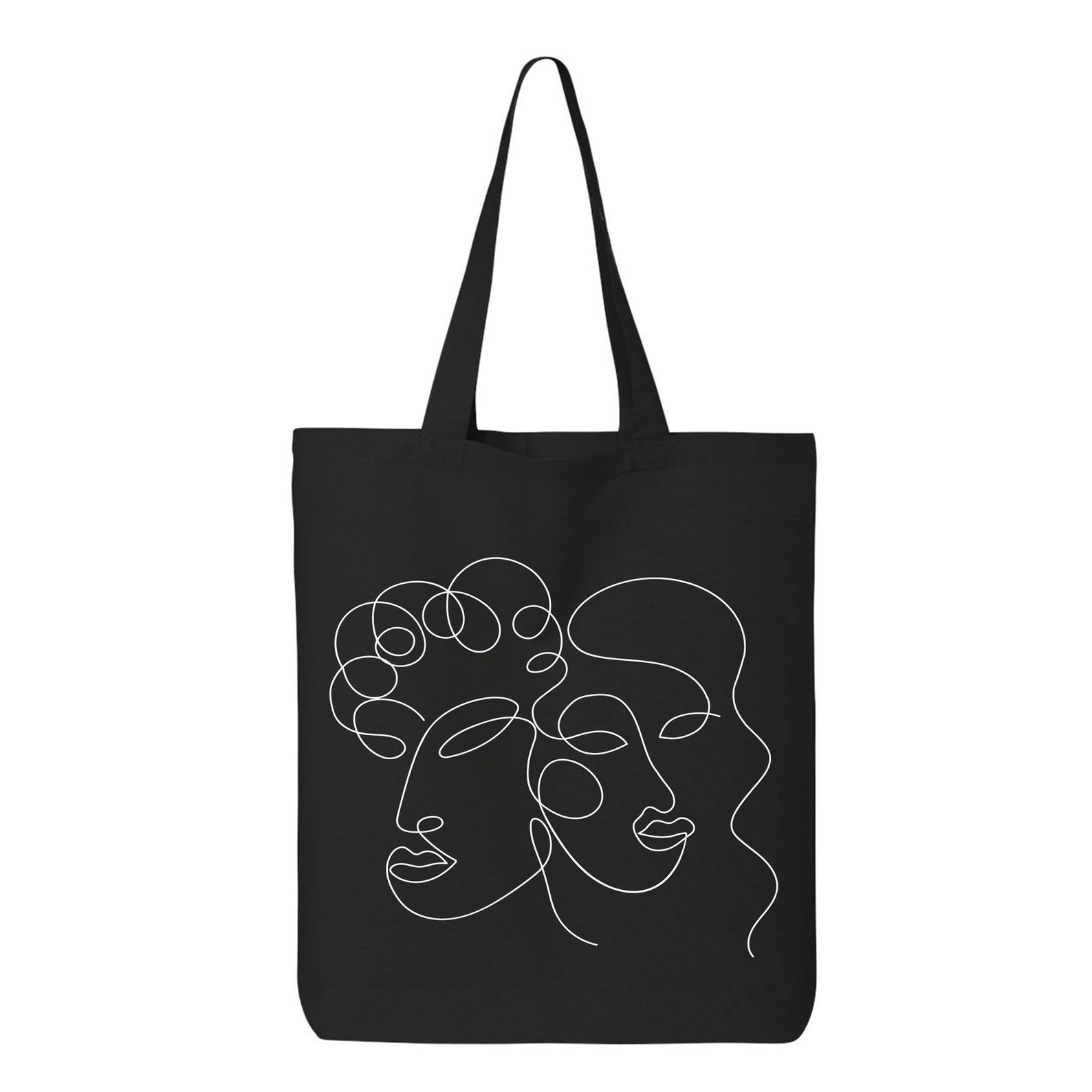 One Line Face Tote Bag Shoulder Bag One Line Drawing Tote | Etsy