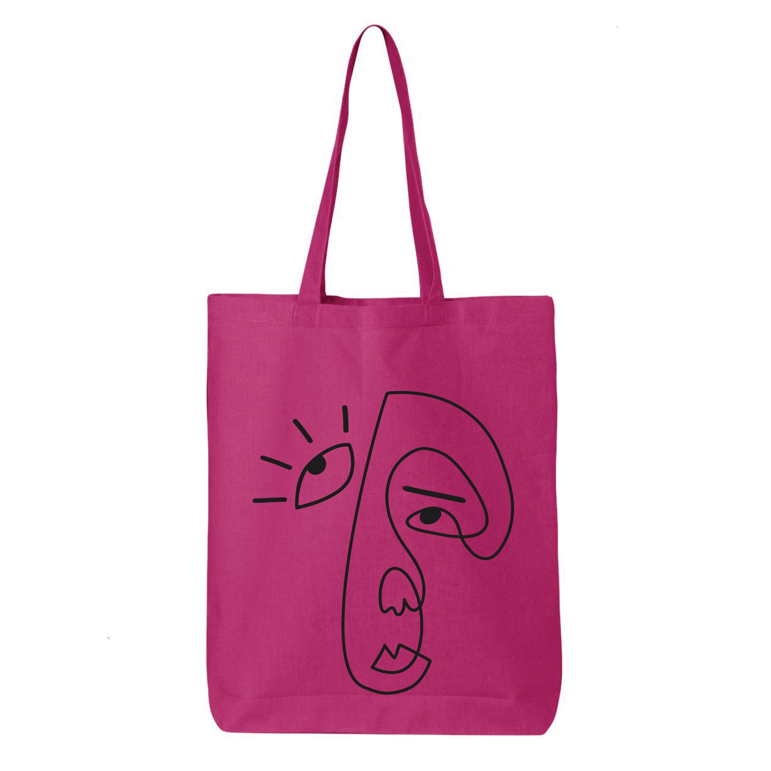 One Line Face Tote Bag Minimal Face Line One Line Art Tote | Etsy