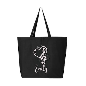 Music Tote Bag, Personalized Tote Bag, Musician Gift, Piano Book Tote ...