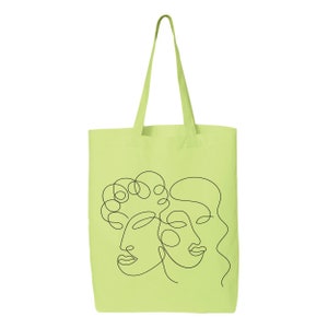 One Line Face Tote Bag Shoulder Bag One Line Drawing Tote - Etsy