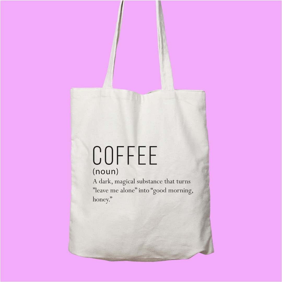 Coffee Tote Bag, Friendly Bag, Minimal Tote Bag, Farmers Market Tote ...
