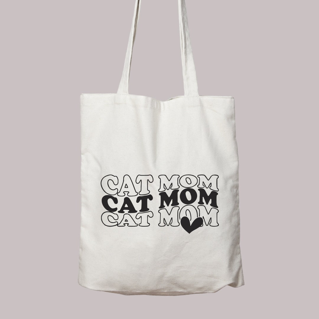 Cat Mom Tote Bagshopping Baggift for Her Cotton Bagcat - Etsy