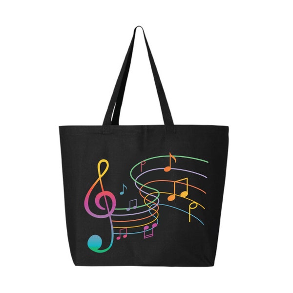 Musical Notes Tote Bag - Etsy