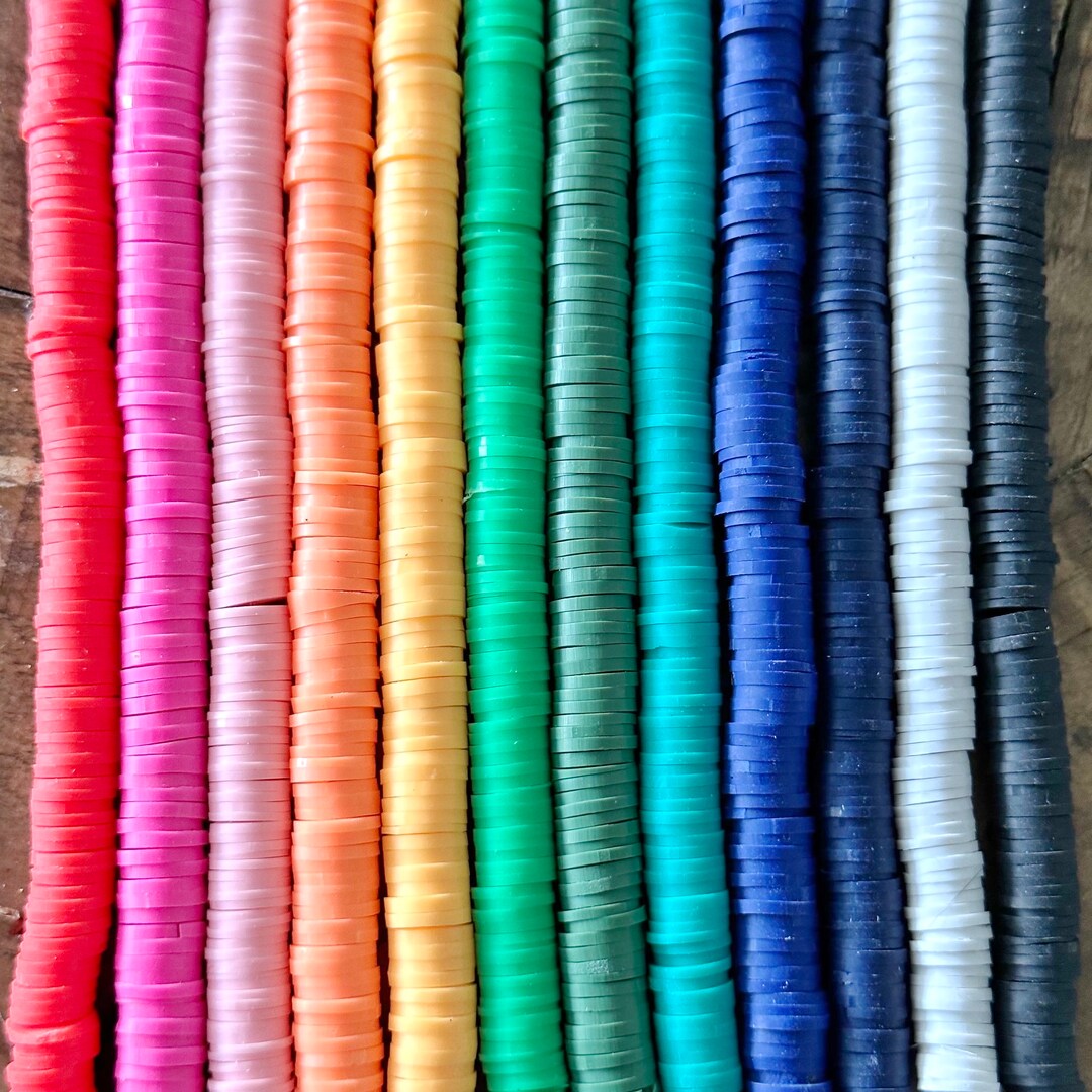 8mm Flat Round Polymer Clay Bead Strands - Assorted Colors - Etsy