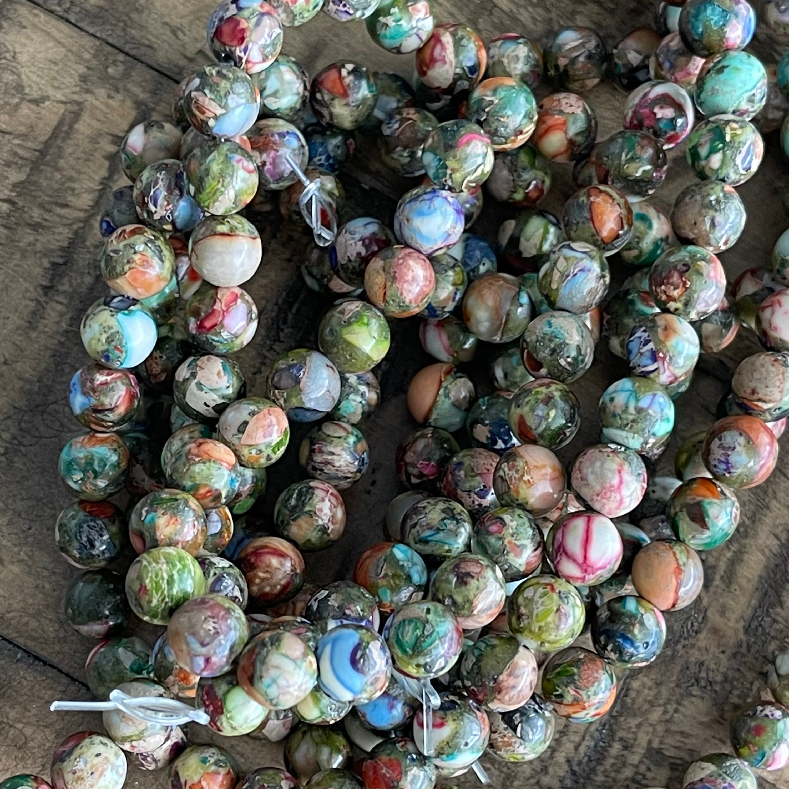 8mm Mardi Gras Imperial Jasper Bead Strand - Etsy