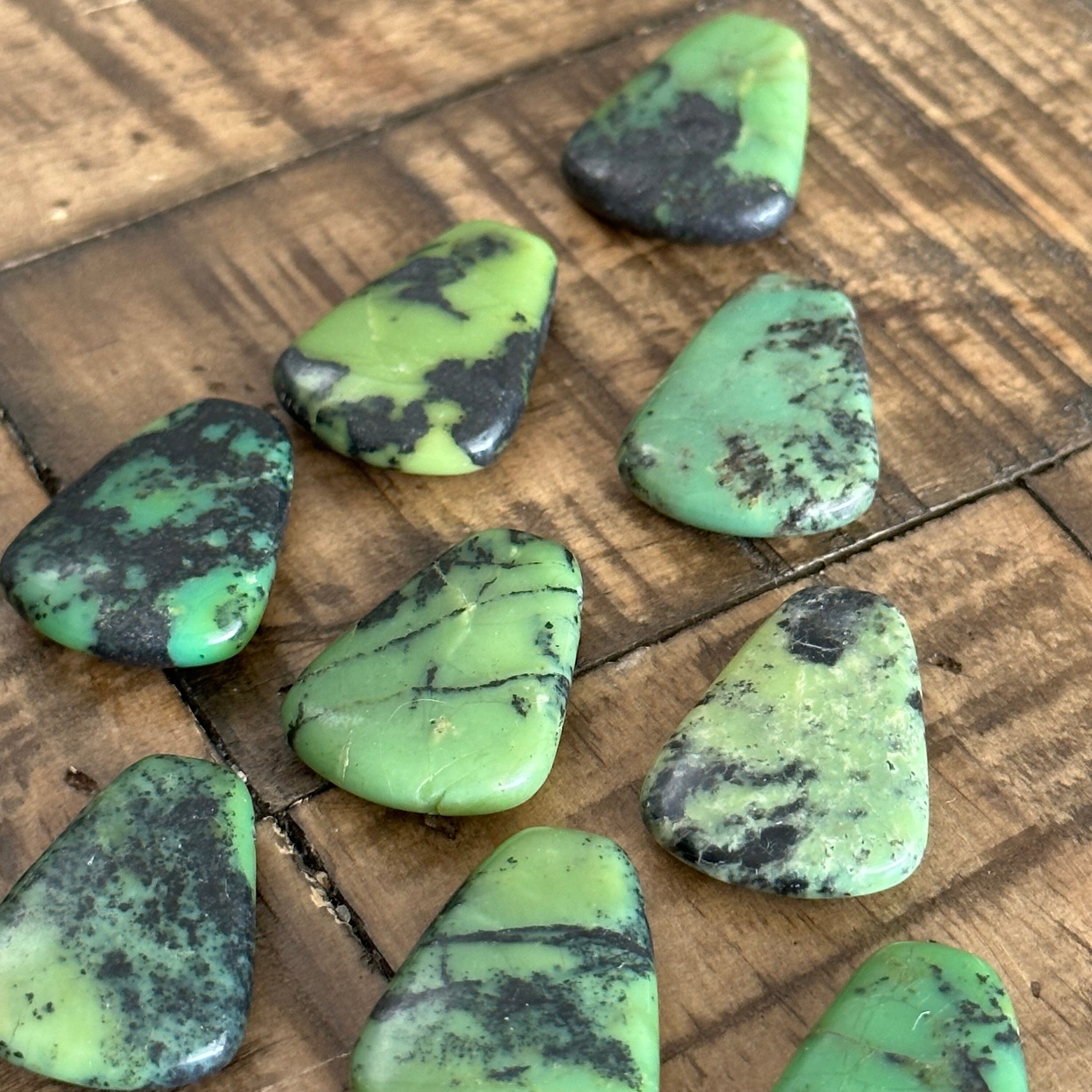Natural Serpentine Jade Trapezoid Shape Pendant - Pre-drilled - Perfect ...