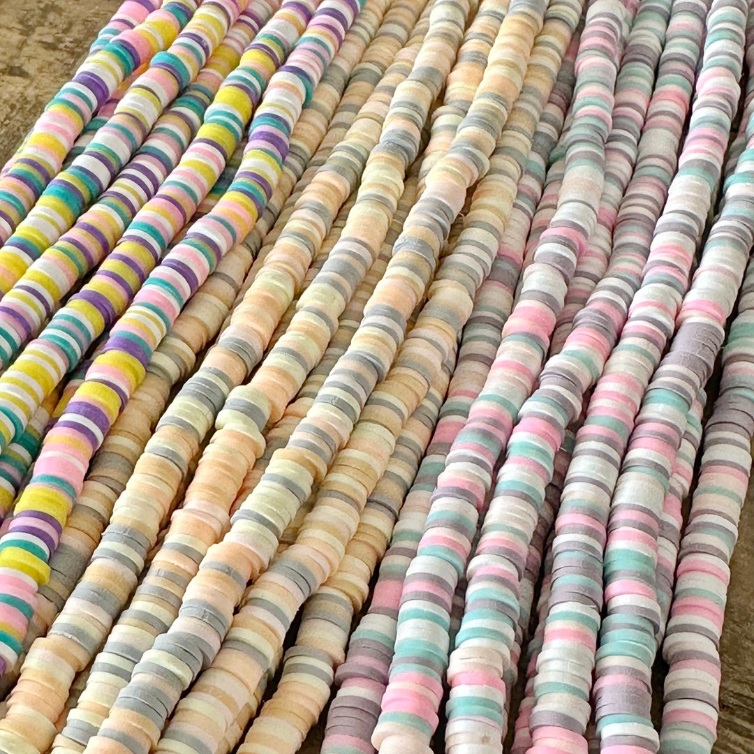 6mm Flat Round Polymer Clay Bead Strands - Assorted Colors - Etsy