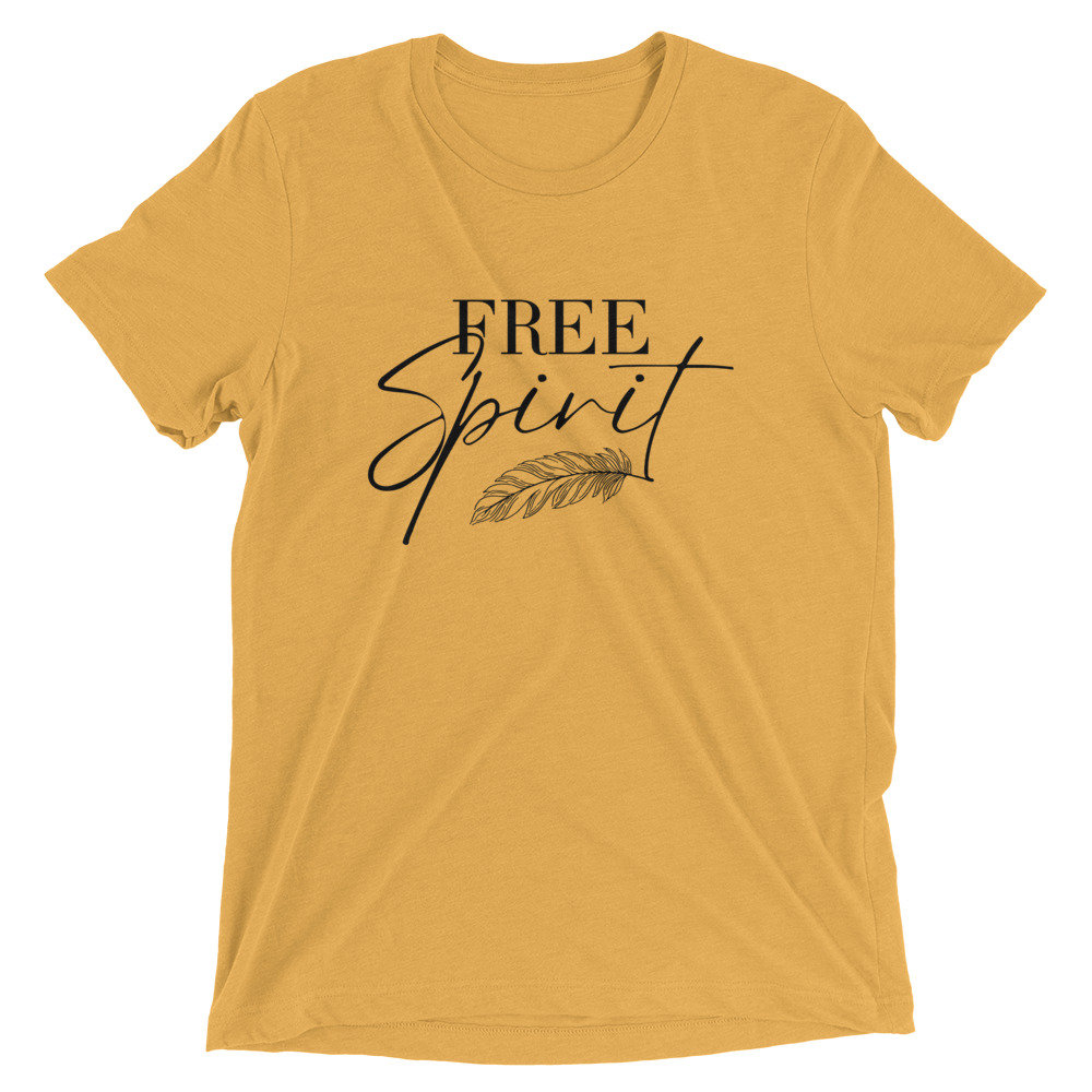 Free Spirit T-shirt Free Spirit Shirt Feather Boho Tshirt Triblend ...