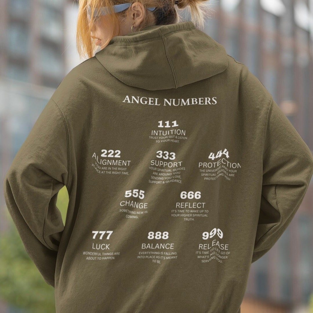 Angel Numbers Hoodie | Alignment | Synchronicity | Yoga Hoodie | 1111 ...