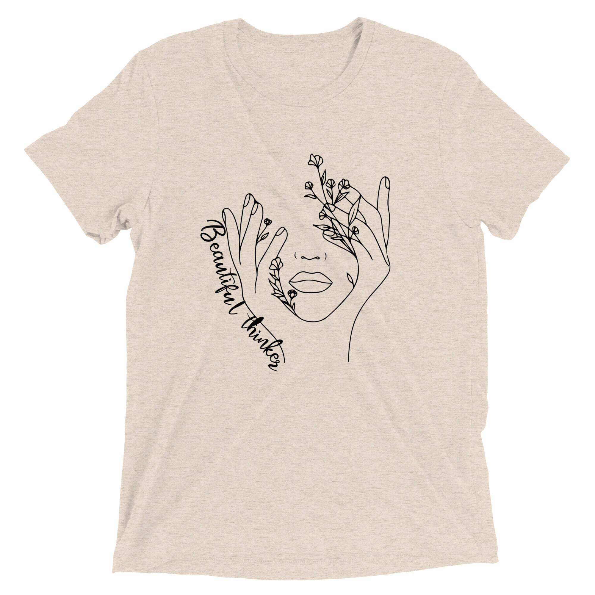 Beautiful Thinker Tee Line Art Thinking Woman Mindfulness Independent ...