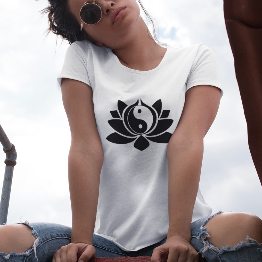 Yin Yang Lotus Tee Yin Yang Tshirt Yoga Tshirt Spiritual - Etsy
