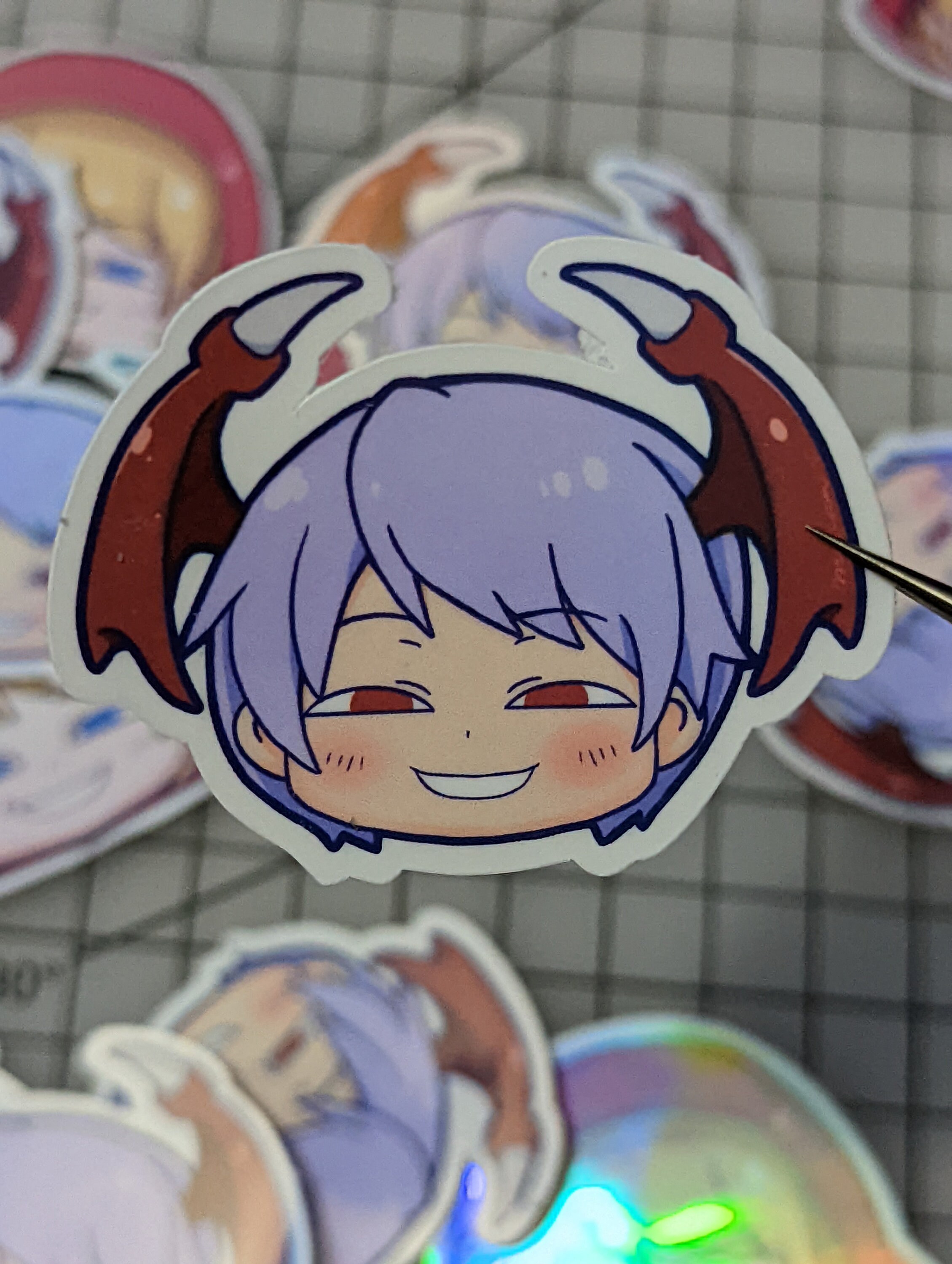 Heh Face/ Smug Face Holographic Vinyl Stickers - Etsy