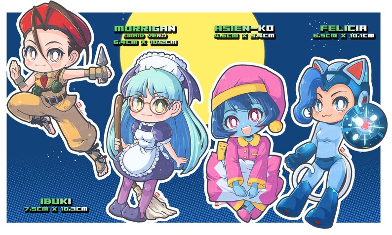 Pocket Fighter Chibi Character Stickers - Etsy