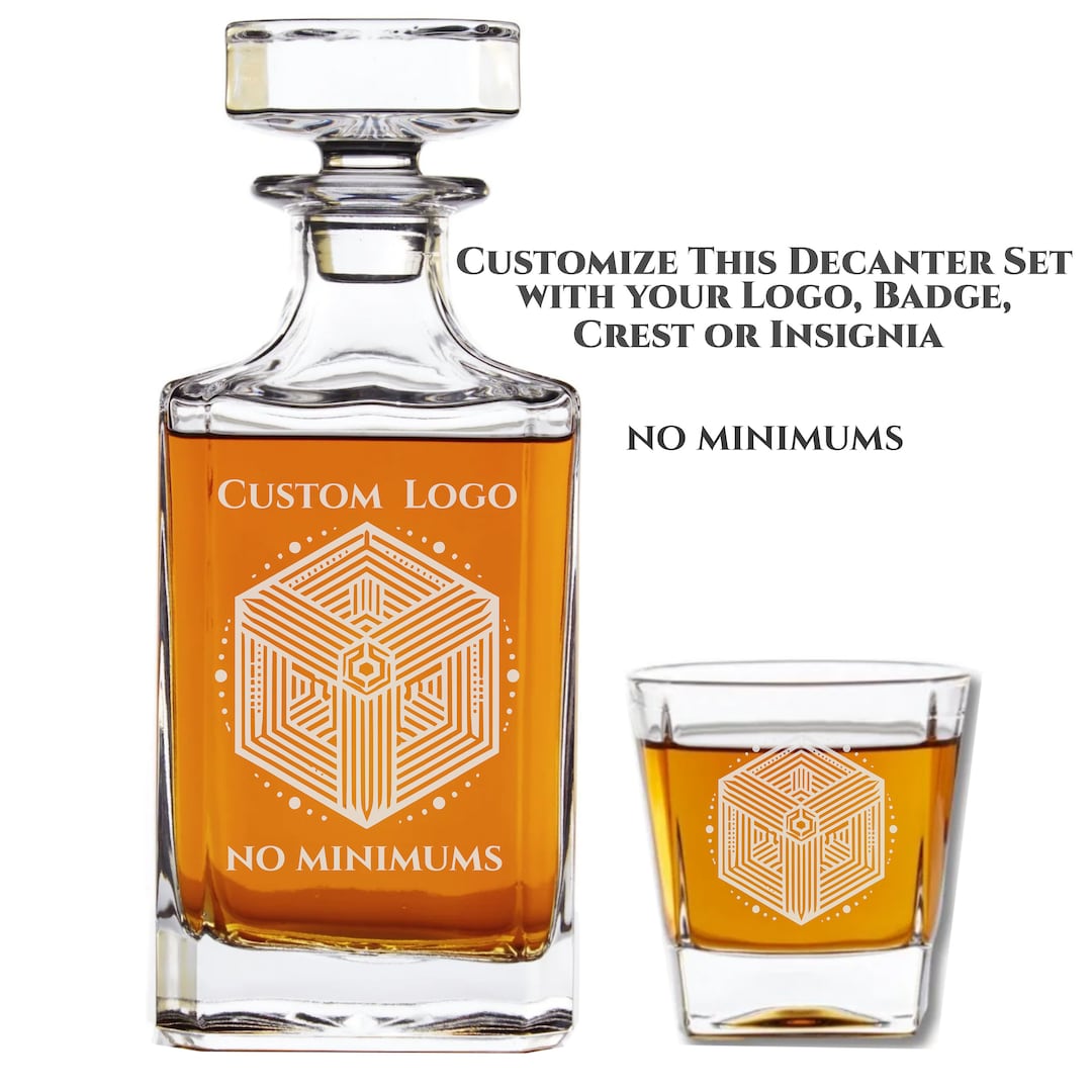 Custom Logo Decanter Set | Personalized Whiskey Decanter | Corporate ...