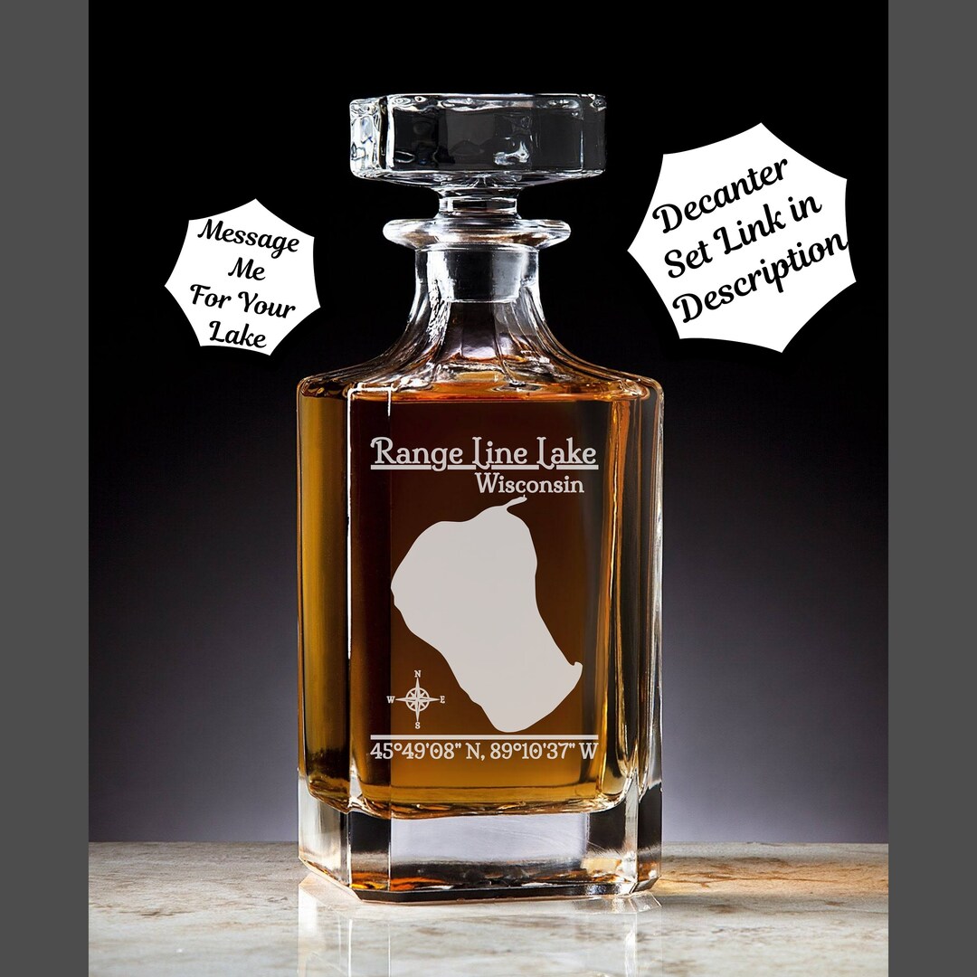 Range Line Lake Wisconsin Decanter Barware Lake Life Gift Whiskey ...