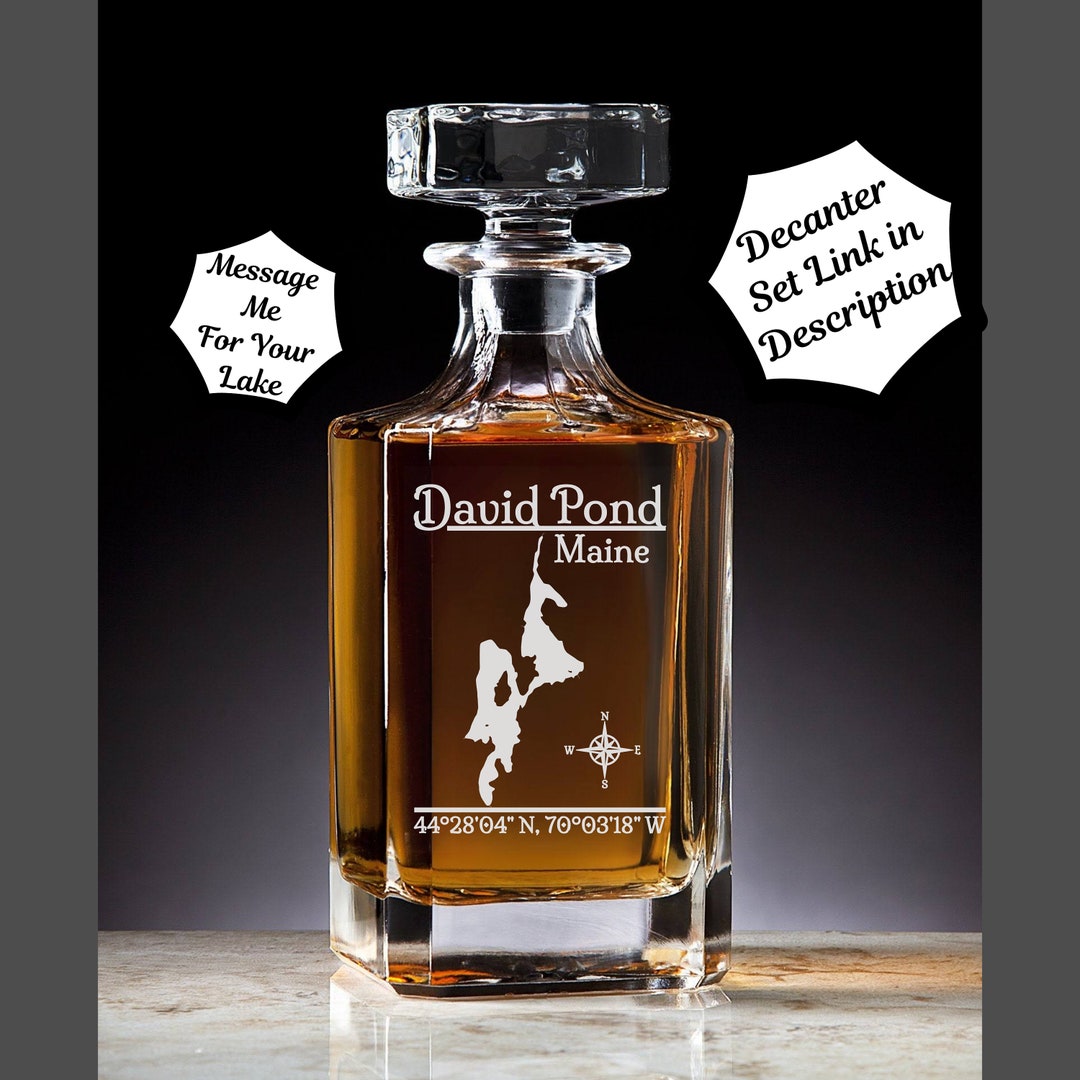 David Pond | Maine | Decanter | Barware | Lake Life Gift | Whiskey ...