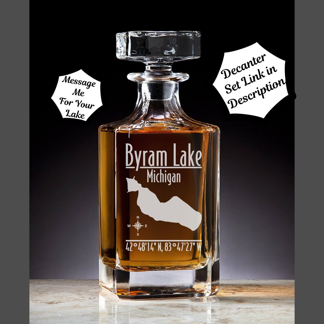 Byram Lake Michigan Whiskey Decanter | Personalized Barware - Etsy