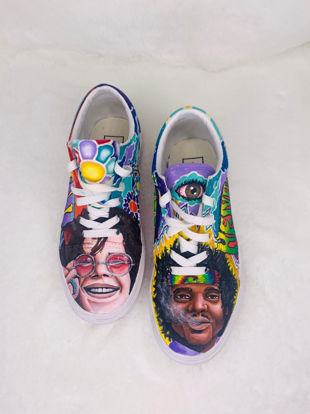 Custom Janis Joplin/ Jimi Hendrix Shoe - Etsy